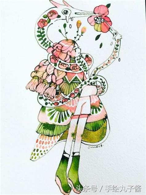 水彩和水墨完美結合的人物手繪插畫 每日頭條