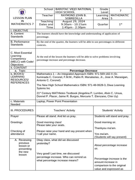 Lessonplan Detailed G7 Week4 Pdf
