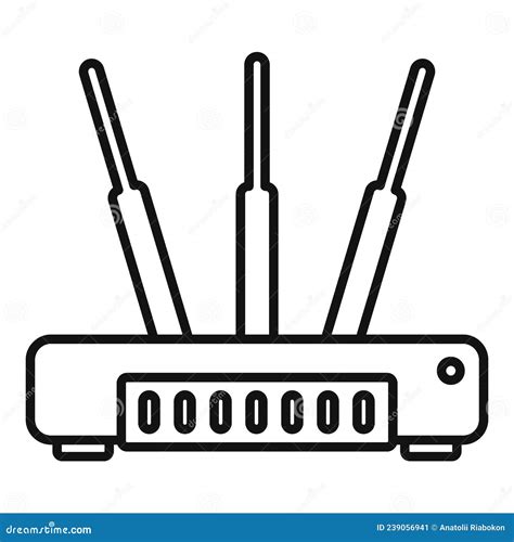 computer modem icon outline vector wifi router stock vector