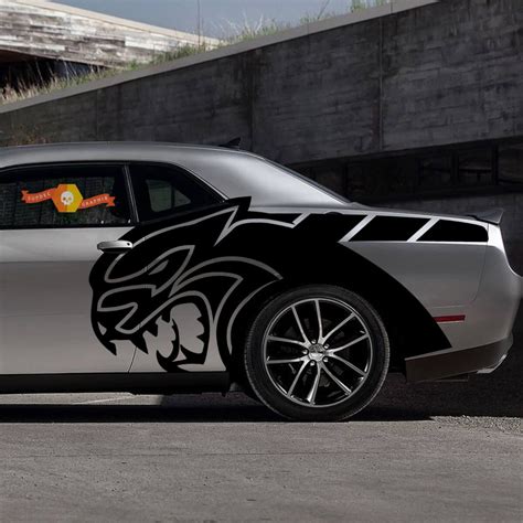 Pair Hellcat Decals For Dodge Challenger Splash Side Vinyl Decals