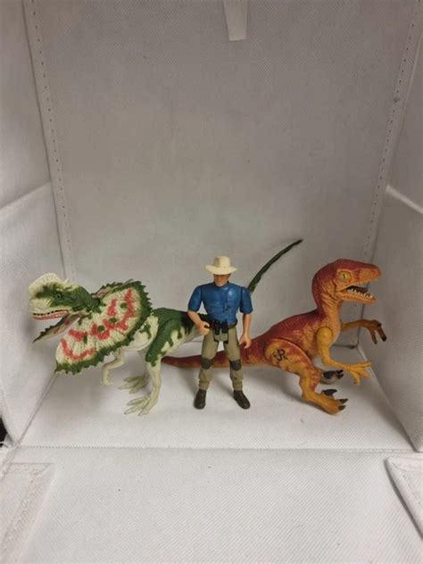 Pacchetto Dinosauri Vintage Jurassic Park And Figura Dr Alan Grant 1993