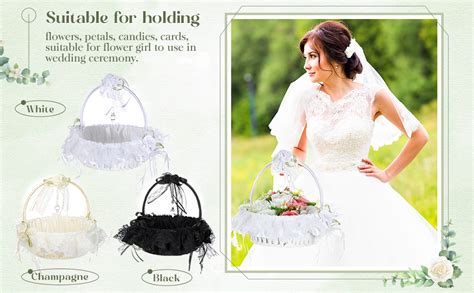 Honeydak 4 Pcs 9 Inch Wedding Flower Girl Baskets With