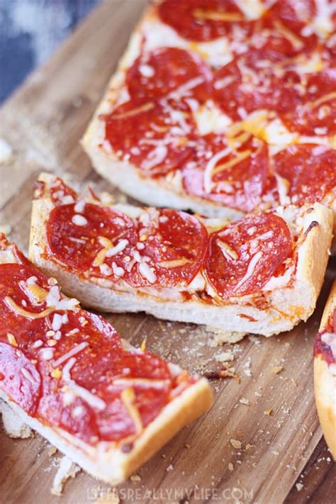 Easy French Bread Pizza Half Scratched
