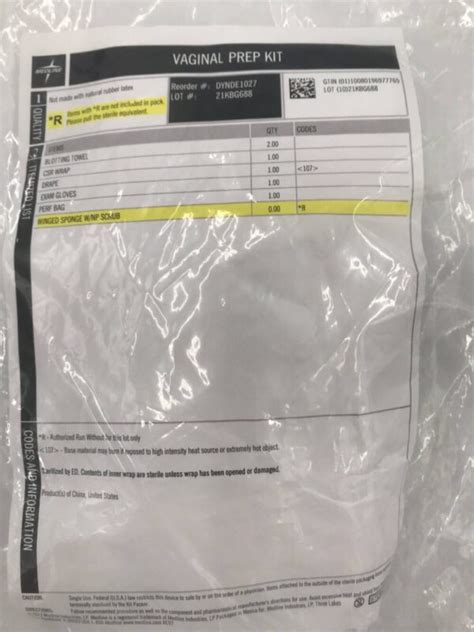 Medline Dynde1027 Vaginal Prep Kit Wo Sponge Gb Tech Usa