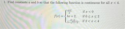 Solved Find Constants A And B ﻿so That The Following