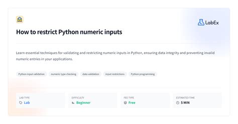how to restrict python numeric inputs labex