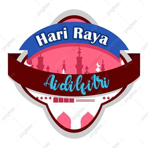 Raya Clipart Png Images Warna Merah Muda Lucu Untuk Hari Raya Aidilfitri Aidilfitri Muslim