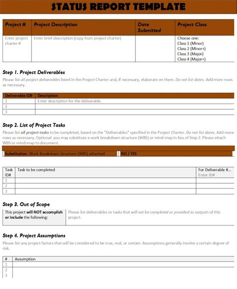 Status Report Templates Free Report Templates