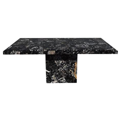 Vintage Mosaic Black Marble Rectangular Dining Table At 1stdibs