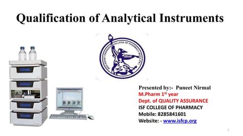 Qualification Of Analytical Instruments Pdf Chemistry Science