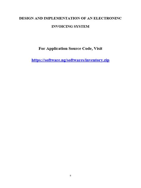 Design And Implementation Of An Electronic Invoicing System Pdf
