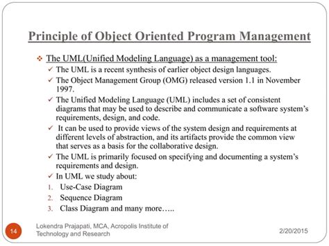 Management Of Object Oriented Project Ppt