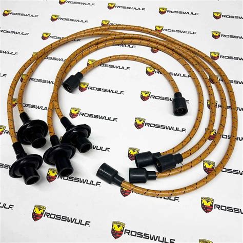 Vintage Cloth Braided 78mm Vw Spark Plug Wire Set