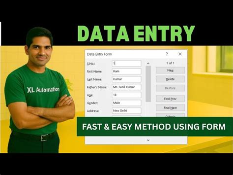 Data Entry Using Form In Microsoft Excel Data Entry Form In Excel