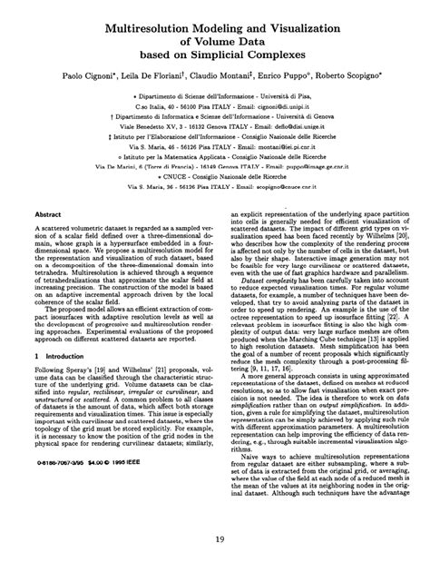 Pdf Multiresolution Modeling And Visualization Of Volume Data Based On Simplicial Complexes