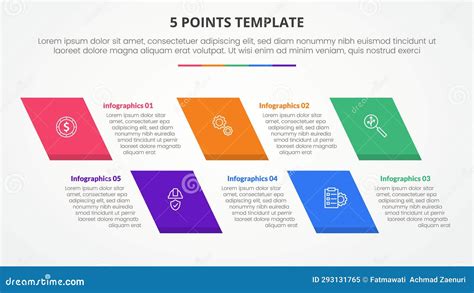 5 Points Stage Template Infographic Concept For Slide Presentation With