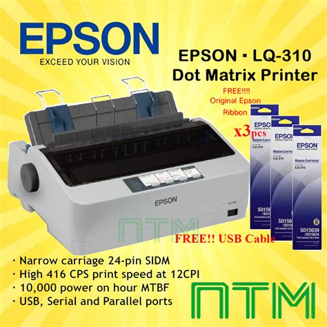 Epson Lq 310 Dot Matrix Printer A4 24 Pin Usb Dot Matrix Printer Lq310