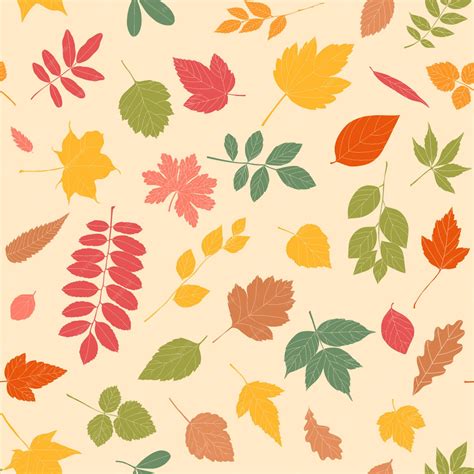 Premium Vector Autumn Leaf Seamless Pattern Coloured Tree Leaves
