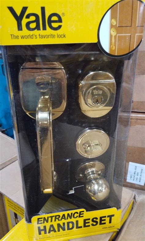 Yale Main Entrance Handle Set Sa Ca5057 Us3 Gold One Side Handle One