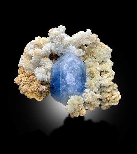 Natural Blue Color Celestine With Yellow Calcite Celestine Crystal