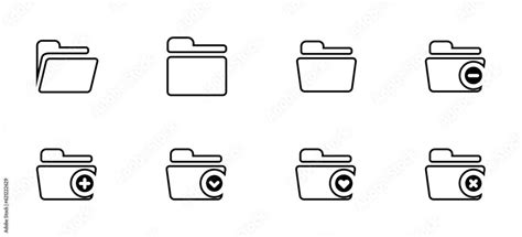 File Folder Icon Set Design For App Logo Etc Vector Eps 10 Editable