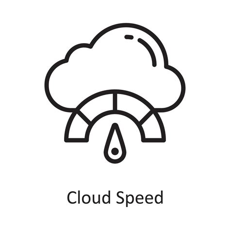 Cloud Speed Vector Outline Icon Design Illustration Cloud Computing
