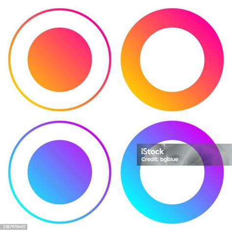 Circle Round Icons With Color Gradients Ilustrasi Stok Unduh Gambar