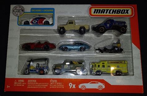 2018 Matchbox 9 Pack Diecast Excl Police Car Blue Police Truck More