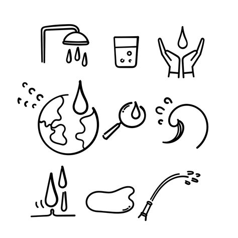 Hand Drawn Doodle Water Related Illustration Vector 28862682 Vector Art