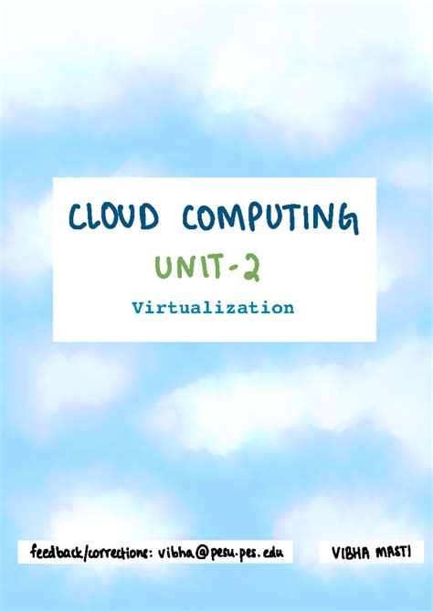 Cc Unit 2 Cloud Computing Unit To Notes Virtualization Cloud