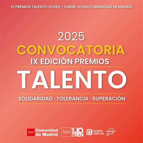 Ix Premios Talento Joven 2025 Comunidad De Madrid