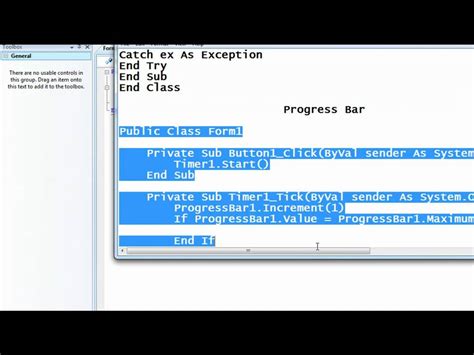 Visual Basic Progress Bar And Message Box Youtube