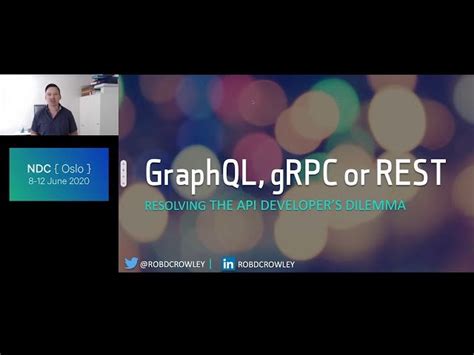 NDC Conferences Talk GraphQL GRPC Or REST Resolving The API Developer S Dilemma From NDC