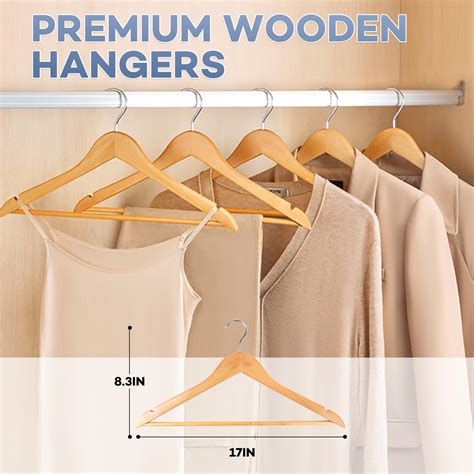 Wooden Hangers 8 Pack Heavy Duty Wood Hangers For Coats