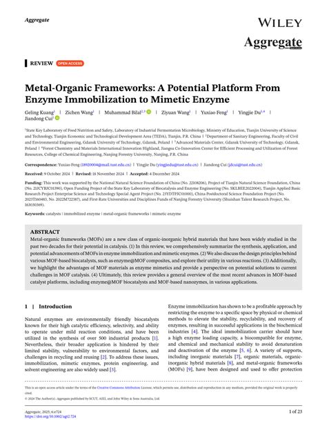 Pdf Metal‐organic Frameworks A Potential Platform From Enzyme Immobilization To Mimetic Enzyme