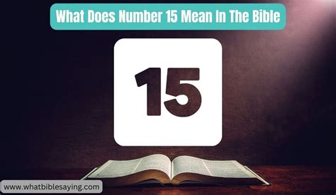 What Does Number 15 Mean In The Bible Number 15 In The Bible