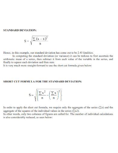 Standard Deviation Examples Format How To Find PDF