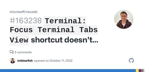 `terminal focus terminal tabs view` shortcut doesn t work · issue