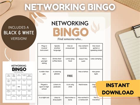 Networking Bingo Sheet At Piper Armit Blog