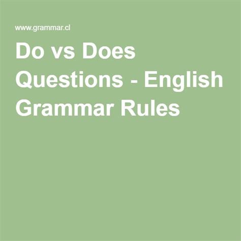 Do Vs Does Questions English Grammar Rules English Grammar Grammar Rules