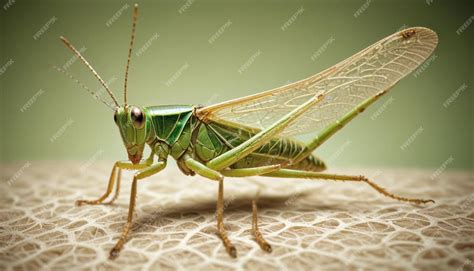 Photograph A Grasshopper From A Close Distance Highlighting The