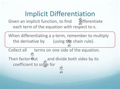 Implicit Differentiation - ppt download