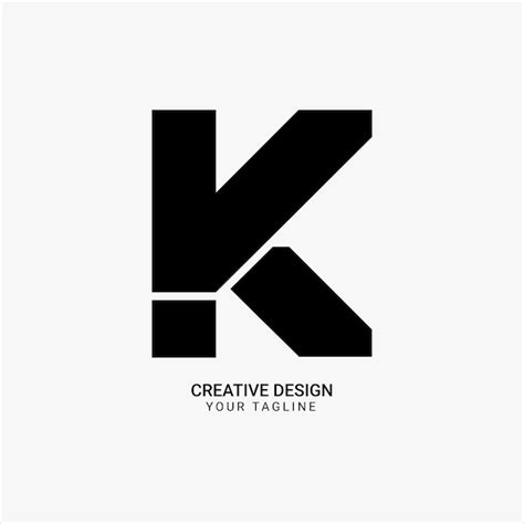 Premium Vector Creative Kv Or Vk Or K Initial Black Bold Flat Modern