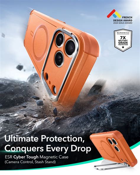 Esr Cyber Tough Iphone 17 Pro Max Case With Stand Orange