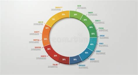 Circular Infographic Featuring A Multi Colored Doughnut Chart The