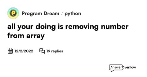 All Your Doing Is Removing Number From Array Program Dream