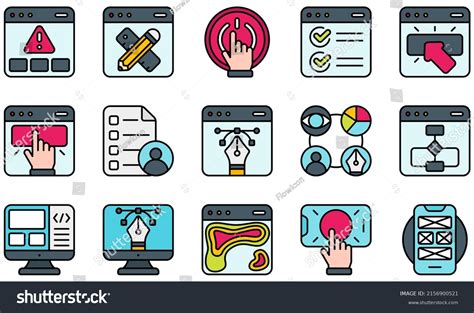 Set Vector Icons Related Ux Ui Stock Vector Royalty Free 2156900521 Shutterstock