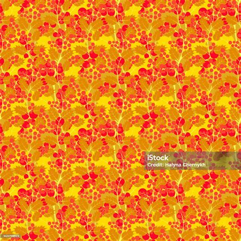 Ilustración De Bayas De Acebo Rojo Con Hojas Naranjas Sobre Un Fondo