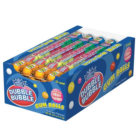 Dubble Bubble Assorted Gumballs 24x66g North Pop