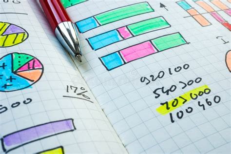 Close Up Of A Page With Financial Graphs And Charts Stock Image Image Of Data Insights